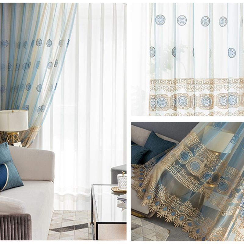 Luxury Embroidered Tulle Curtain Made to Measure Curtain Voile Sheer ...