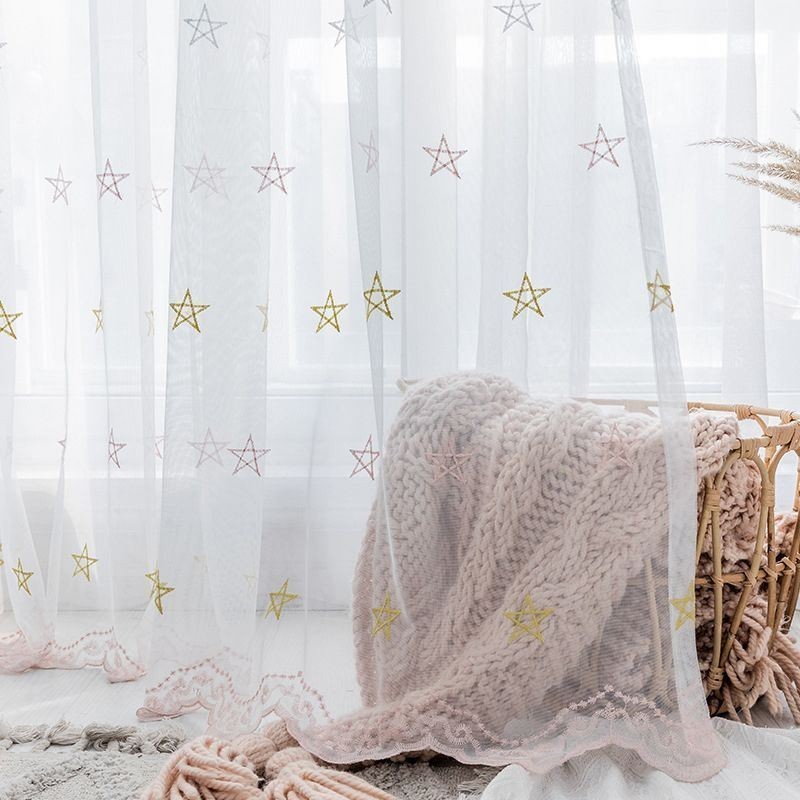 Upscale Embroidery Curtain Made to Measure Curtain Pentagram Pattern ...