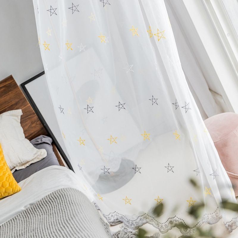 Upscale Embroidery Curtain Made to Measure Curtain Pentagram Pattern ...
