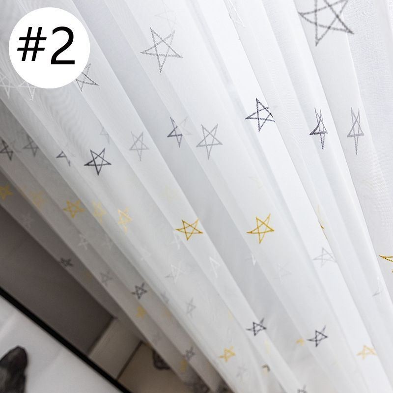 Upscale Embroidery Curtain Made to Measure Curtain Pentagram Pattern ...