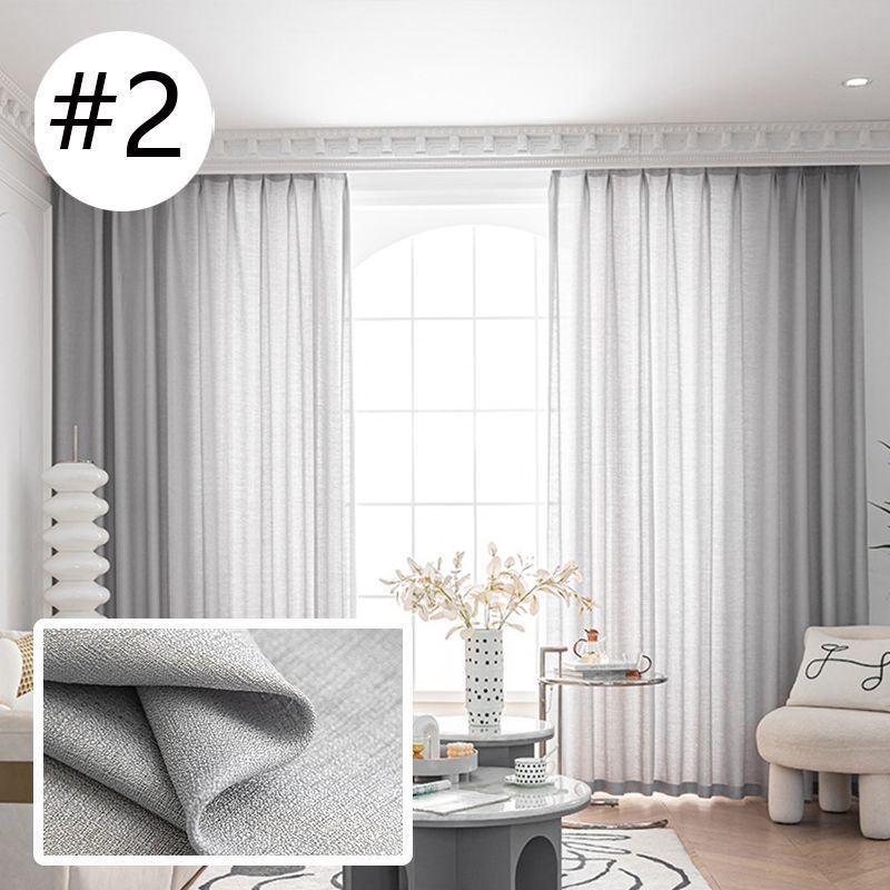 Cotton Linen Tulle Curtains For Living Room Cafe Solid Color - Tailored ...